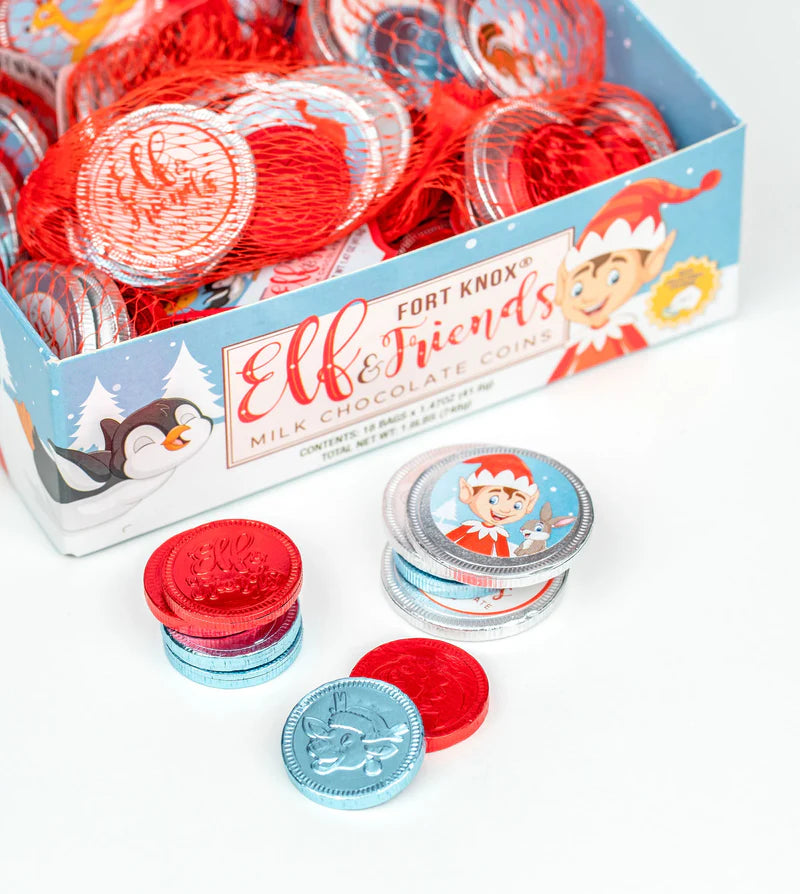 Fort Knox - Elf & Friends Milk Chocolate Coins – The Happy Popcorn Co ...
